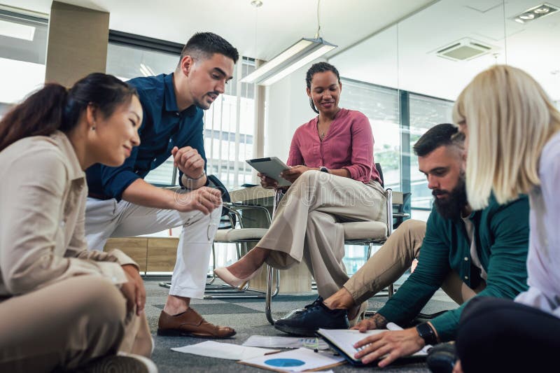 Group of Professional People Playing Puzzle in the Office.Team Building ...
