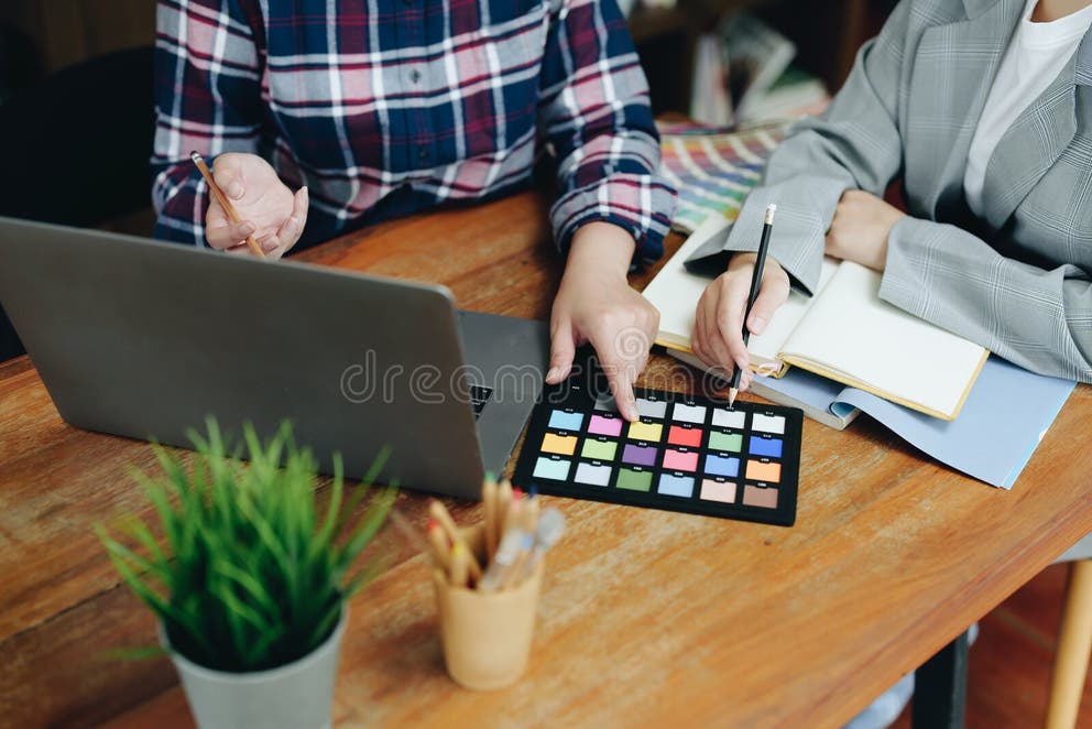A Group of Professional Web Developer and Graphic Designer Stock Image ...