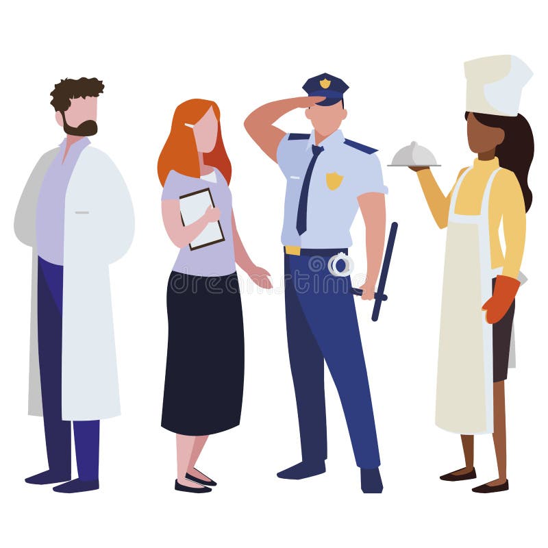 Group of Professional Workers Characters Stock Illustration ...