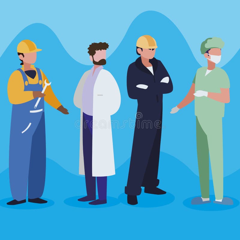 Group of Professional Workers Characters Stock Illustration ...