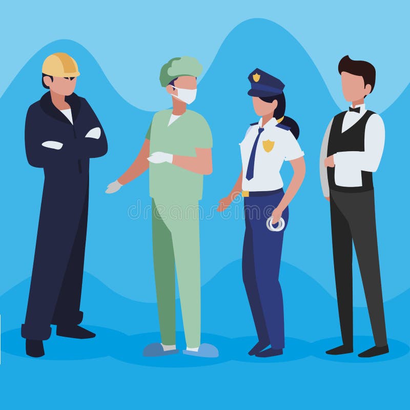 Group of Professional Workers Characters Stock Illustration ...