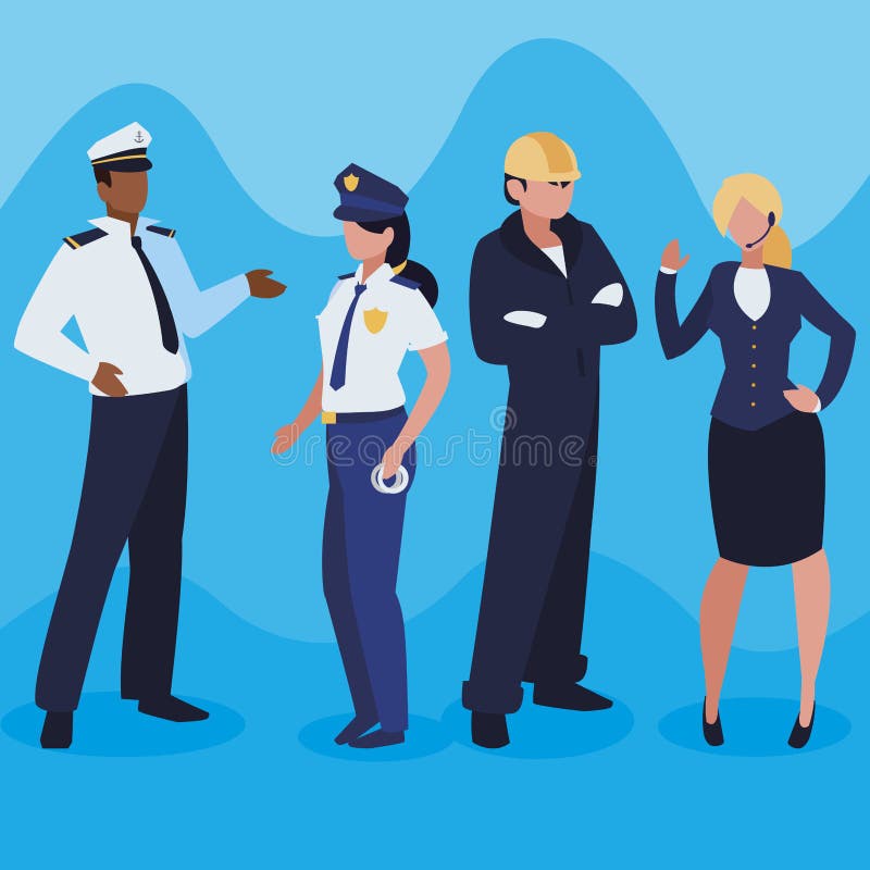 Group of Professional Workers Characters Stock Illustration ...