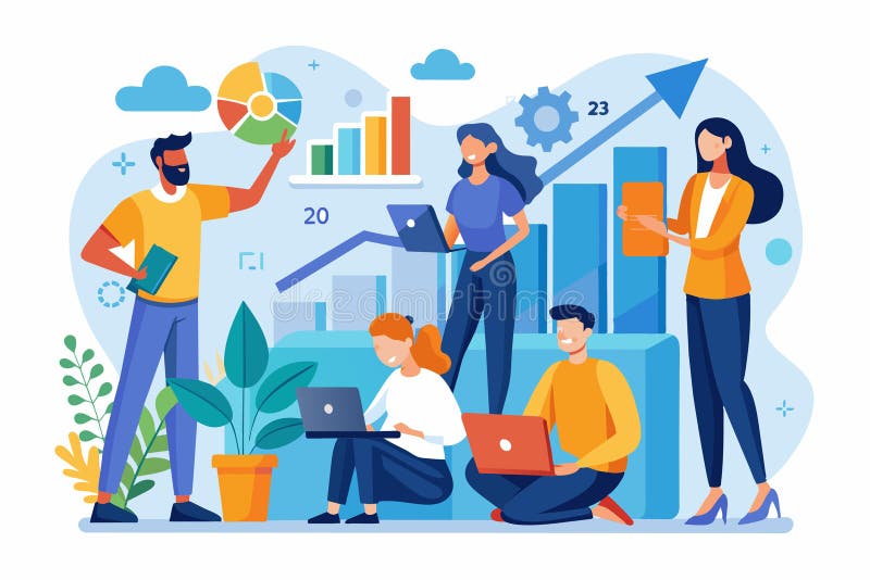 A Group of Professionals is Analyzing Growth Data Using Charts and ...