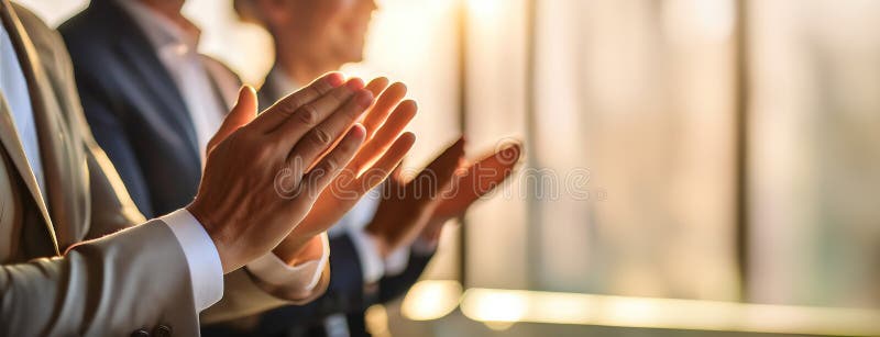 A Group of Professionals Clapping in a Warmly Lit Setting, Symbolizing ...