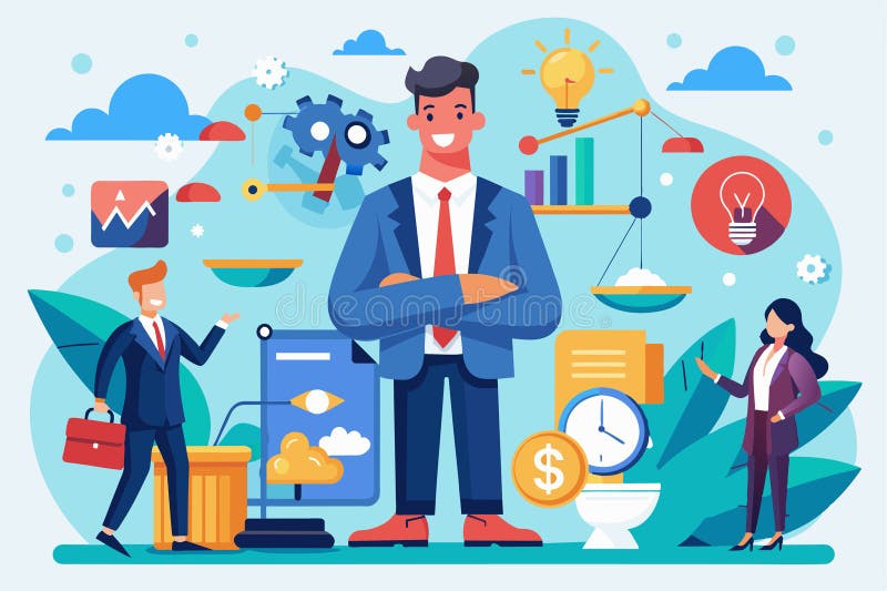 A Group of Professionals Collaborates in a Modern Workspace, Focusing ... A Group of Professionals Collaborates in a Modern Workspace, Focusing ...