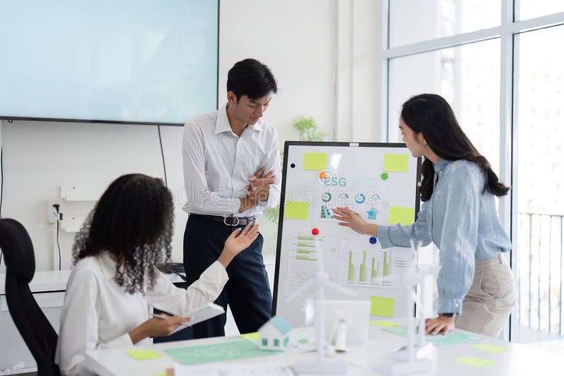 Sustainability and Team Collaboration. a Diverse Team Discussing ESG ...