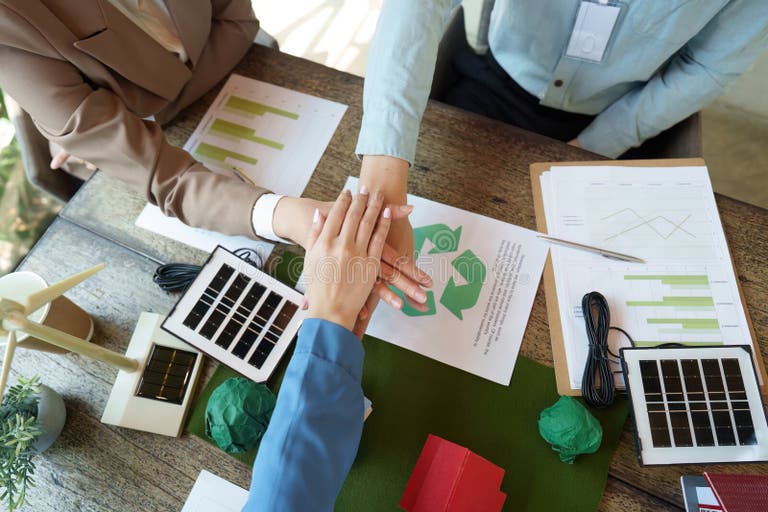 Collaboration and Sustainability. Business Professionals Engaging in a ...