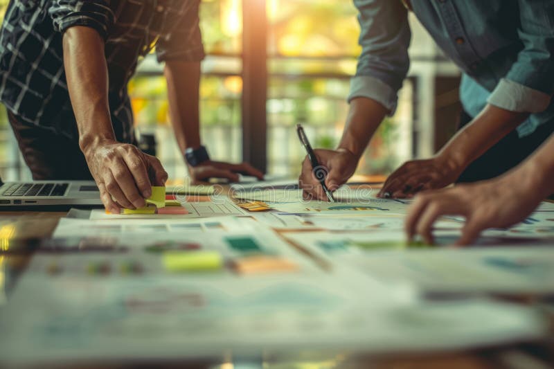 Group of Professionals Collaborating on a Project. Teamwork and ...