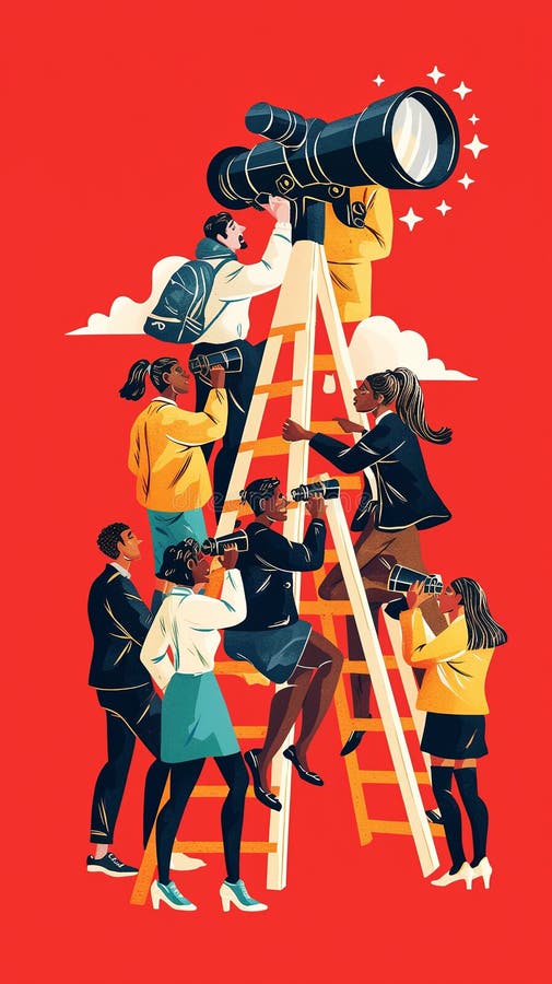 Group of Professionals Collaborating To Achieve Vision through Teamwork ...