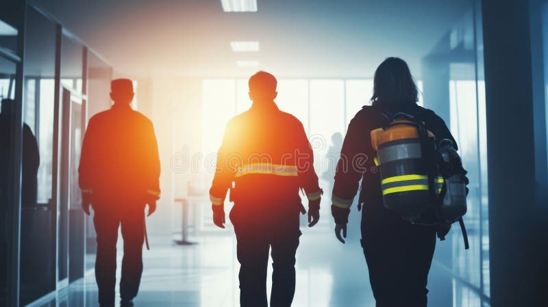 Fire Safety Training Session with Professionals Wearing Protective Gear ...