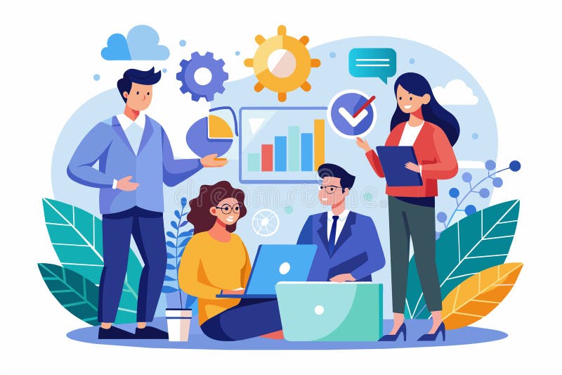 A Group of Professionals Engages in Discussion and Analysis, Utilizing ...