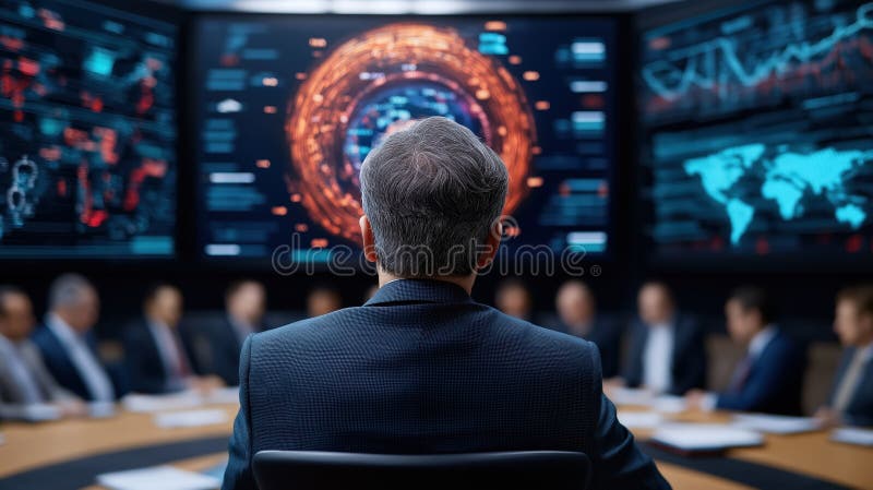 Strategic Planning Session in a High-tech Conference Room Stock ...