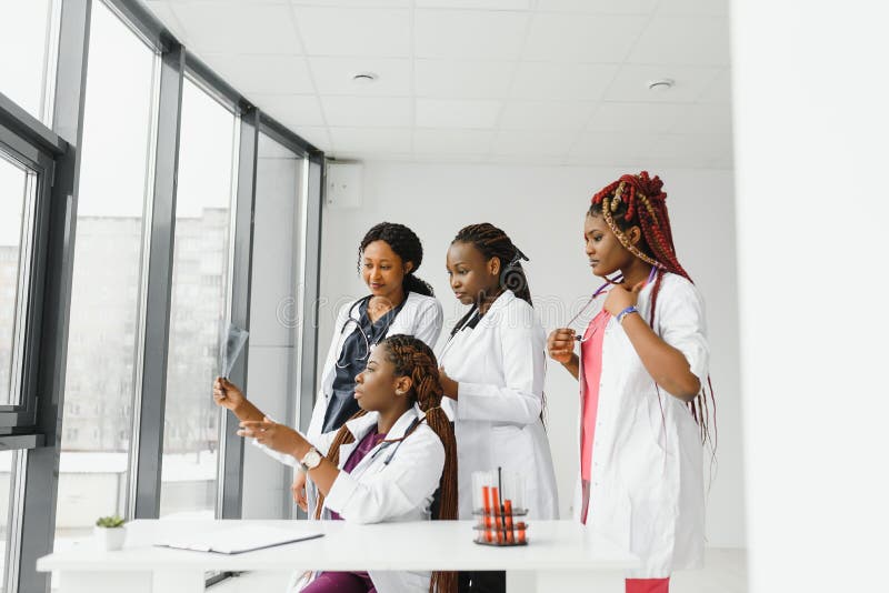 Group of Professionals Medical Workers Working Together. Stock Image ...