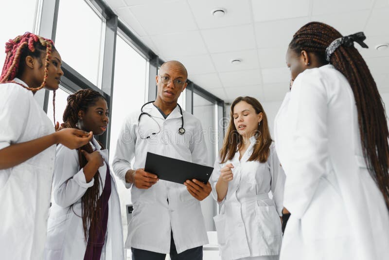 Group of Professionals Medical Workers Working Together. Stock Image ...