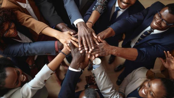 A Group of Professionals Placing Their Hands Together in a Unified ...