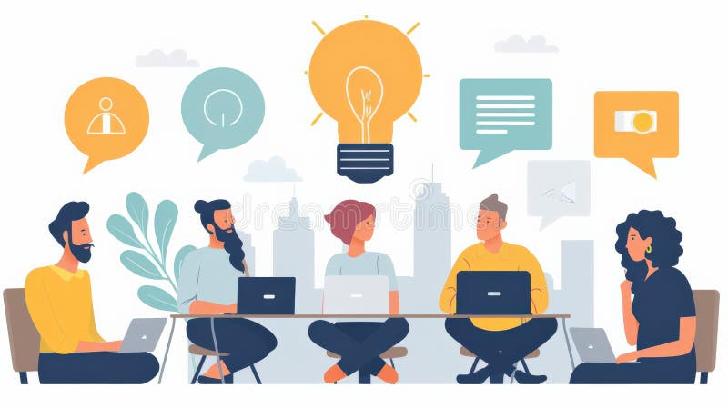 Group of Professionals Presenting Their Ideas, Teamwork in Action Stock ...