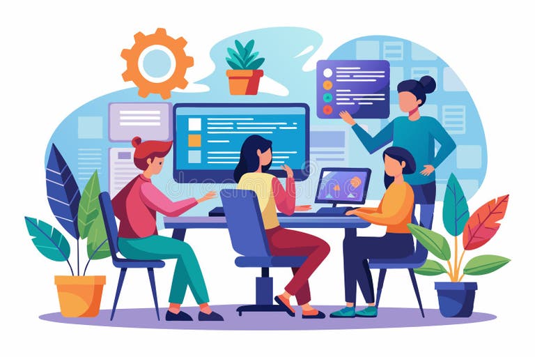 Collaborative Desk Stock Illustrations – 4,986 Collaborative Desk Stock ...