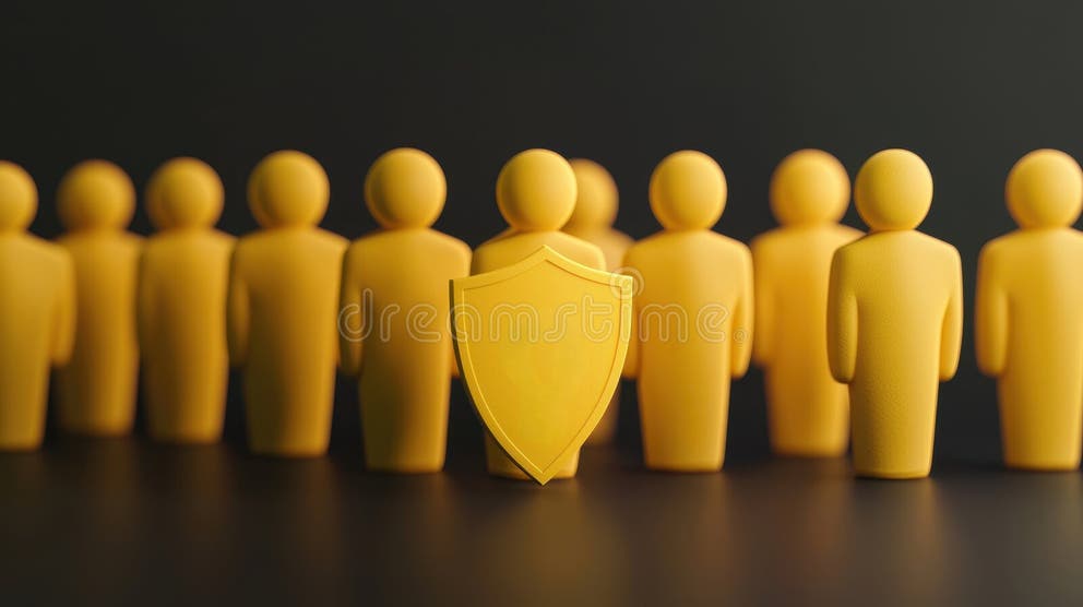 Group Protection Safety Security Teamwork and Shield Concept Stock ...