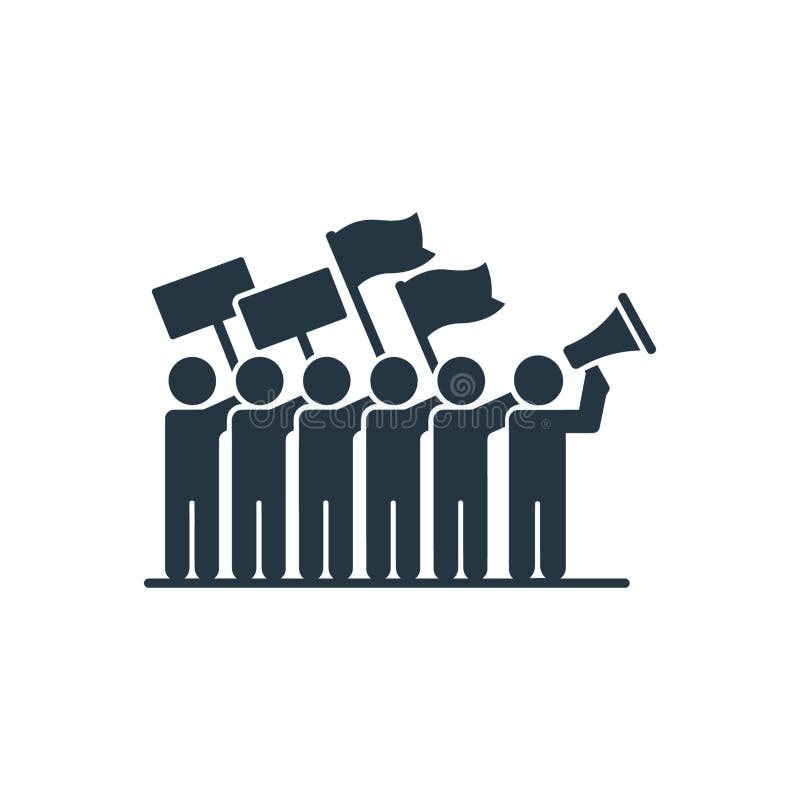 Group Protest Movement Unity Icon Stock Vector - Illustration of flags ...