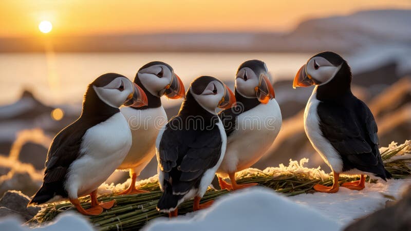 Puffins Huddle Stock Illustrations – 2 Puffins Huddle Stock ...