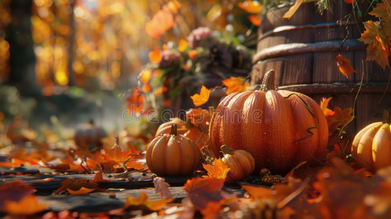 A Pile of Autumn Leaves and Acorns on the Ground Stock Image - Image of ...