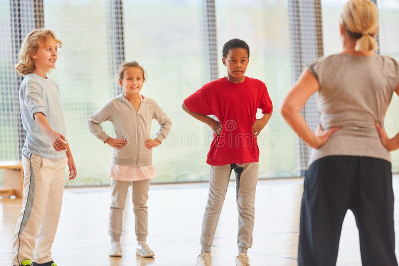Student Doing Gymnastics in the Gym Stock Image - Image of primary ...