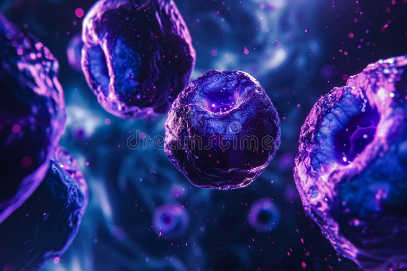 Group of Purple Blobs Floating in Space Stock Image - Image of ...