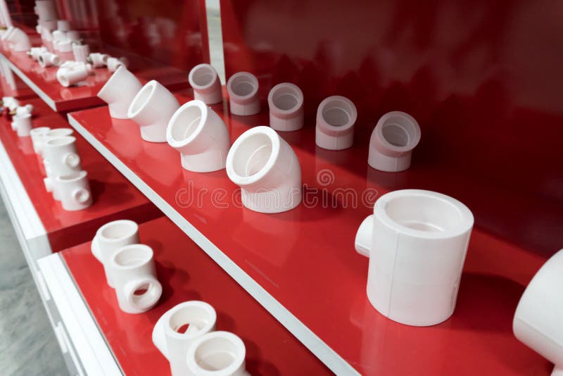 Group of PVC Connection on Shelf of a Studio or Store or Exhibition ...