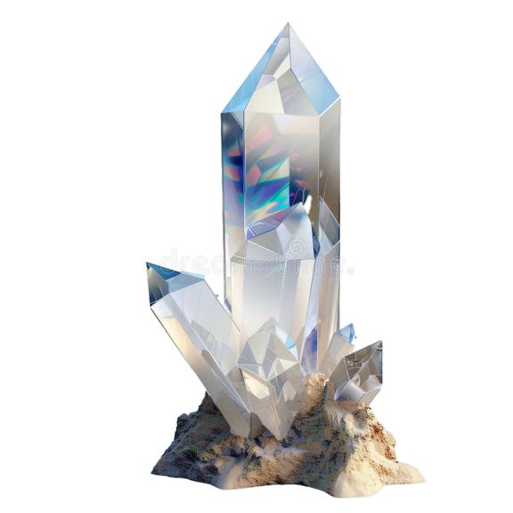 Group of Quartz Crystals Growing from Stone Formation Stock Image ...