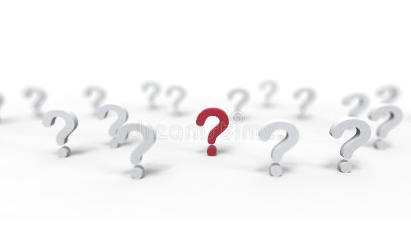 Group of Question Mark Icon Isolated on White Background. 3D Ill Stock ...