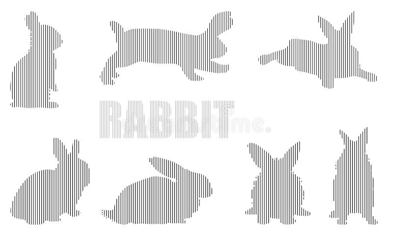 A Group of Rabbits in Different Poses, Hares from Different Angles ...