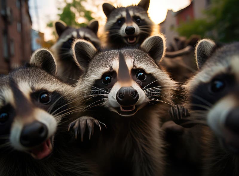 Raccoons Group Stock Illustrations – 682 Raccoons Group Stock ...