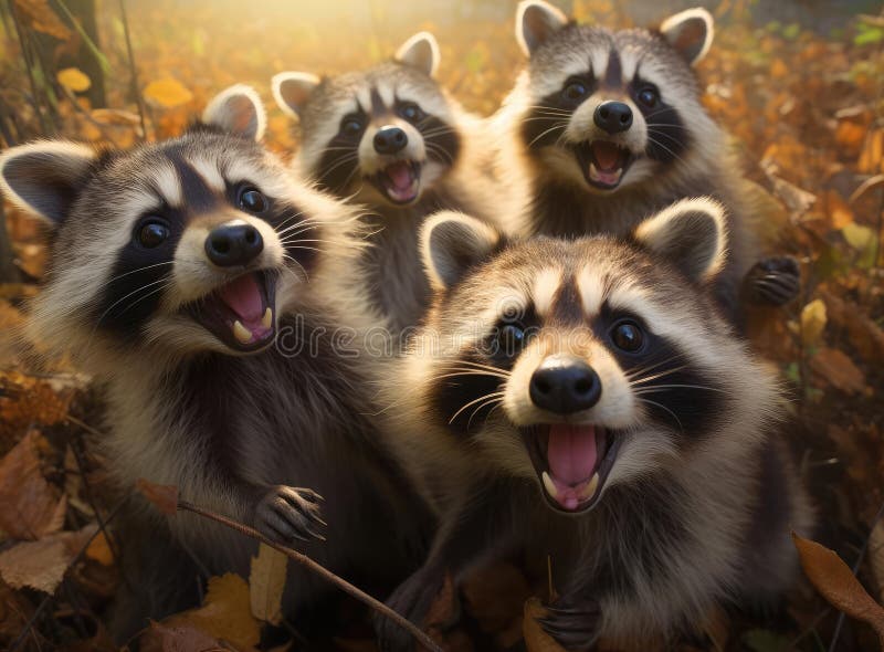 A group of raccoons stock photo. Image of group, friends - 289756074