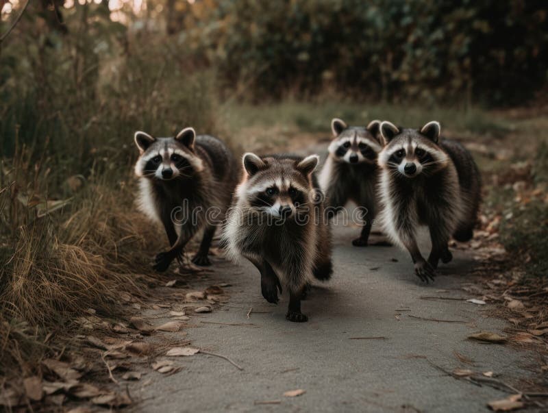A group of raccoons stock image. Image of racoon, isolated - 289741965