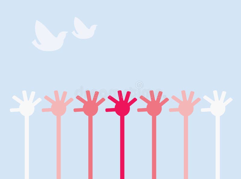 Group of raised arms stock vector. Illustration of team - 23830230