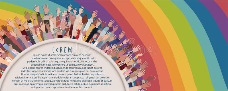 Group of Raised Hands in Circle of Multicultural and Diverse Age People ...