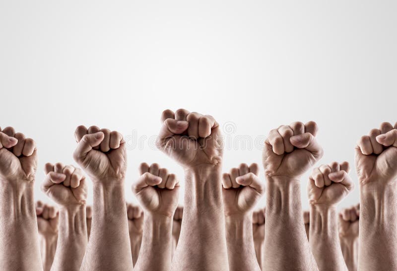 Group of Raised Hands Showing Fists Stock Image - Image of group, angry ...