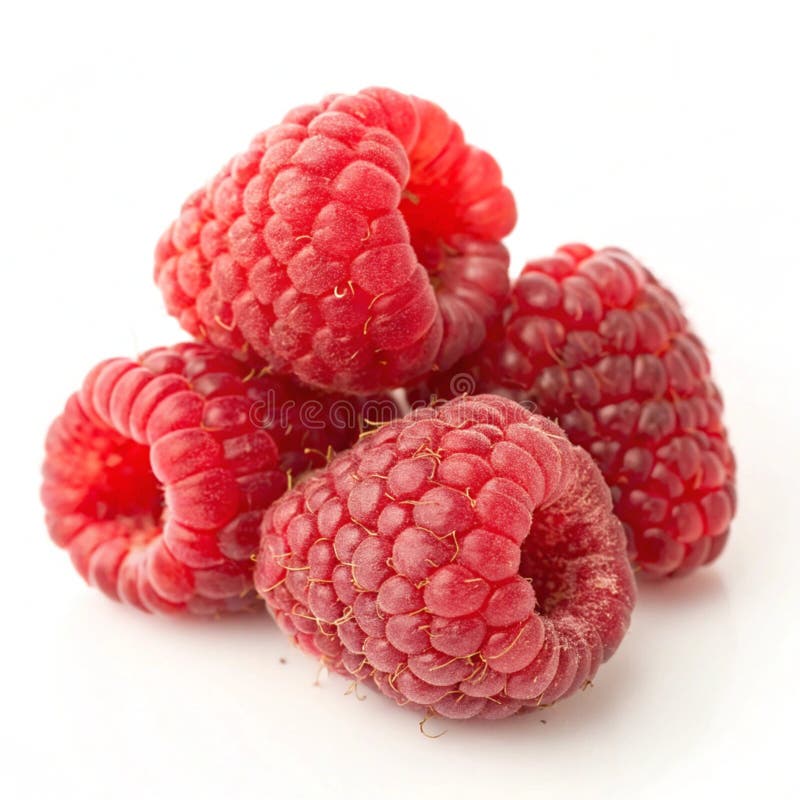 A Group of Raspberries White Background Stock Illustration ...