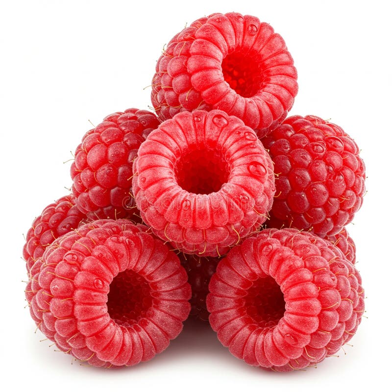 A Group of Raspberries (Rubus Idaeus) Forms a Pyramid Shape Against a ...