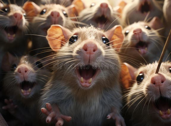 A Group of Rats Looking at the Camera Stock Photo - Image of little ...