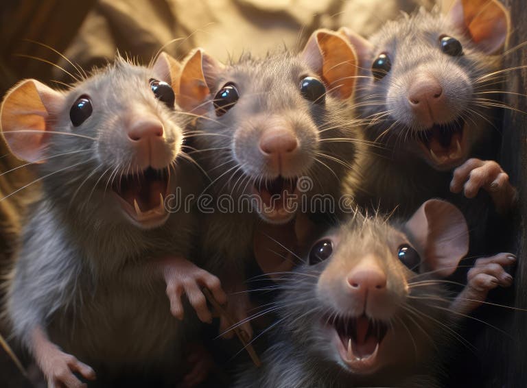 A Group of Rats Looking at the Camera Stock Photo - Image of hanging ...