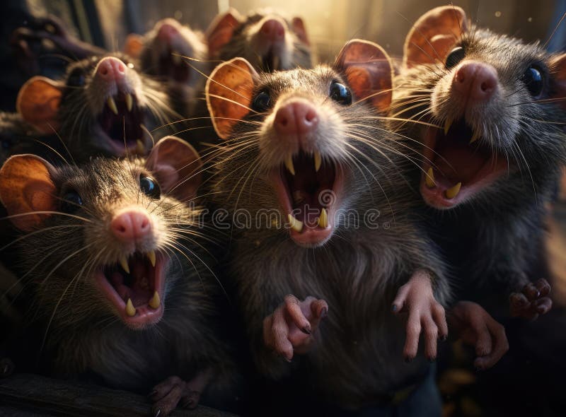 A Group of Rats Looking at the Camera Stock Image - Image of little ...