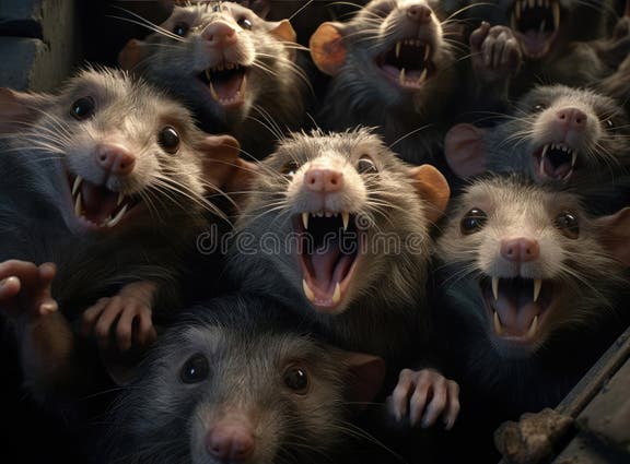 A Group of Rats Looking at the Camera Stock Image - Image of front ...