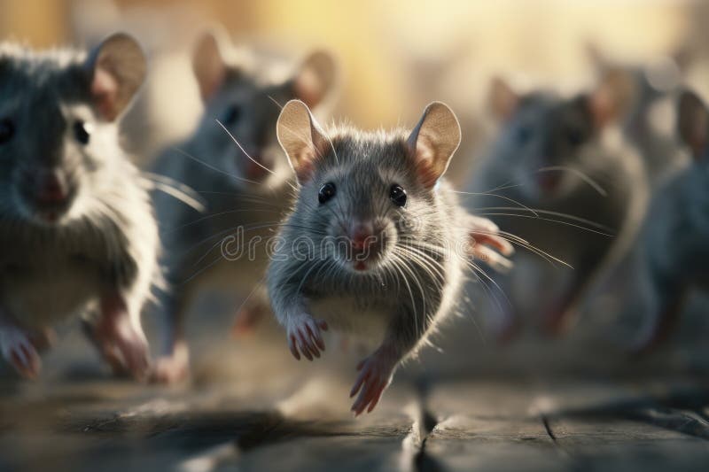A Group of Rats Running in a Line. Suitable for Educational Materials ...