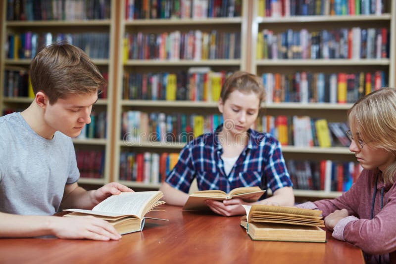Reading in group stock photo. Image of pupil, lesson - 75567704