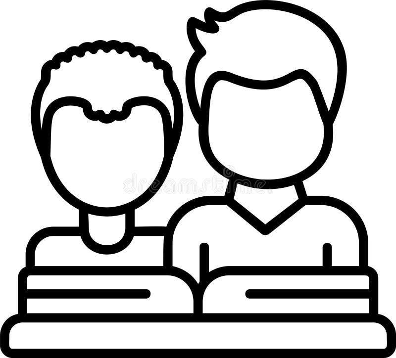 Group Reading Session Outline Vector Icon Stock Vector - Illustration ...