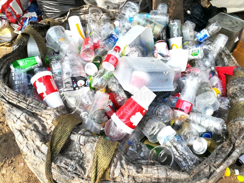 Group of Recycle Garbage Can Plastic Bottle in Bag Stock Image - Image ...