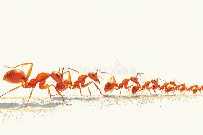 A Group of Red Ants Walking Along the Beach Stock Photo - Image of ...