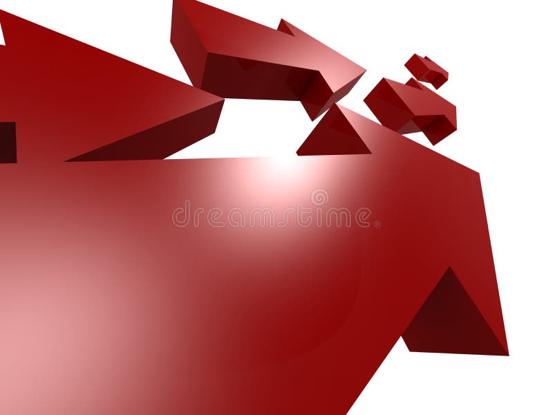 Group of Red Arrows Move Upword Stock Illustration - Illustration of ...