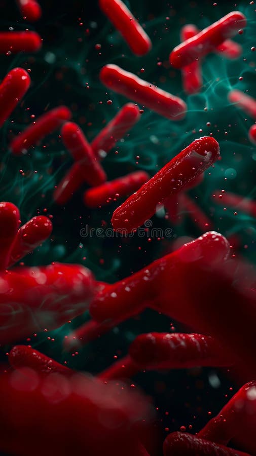 A Group of Red Bacteria in the Water Stock Image - Image of liquid ...